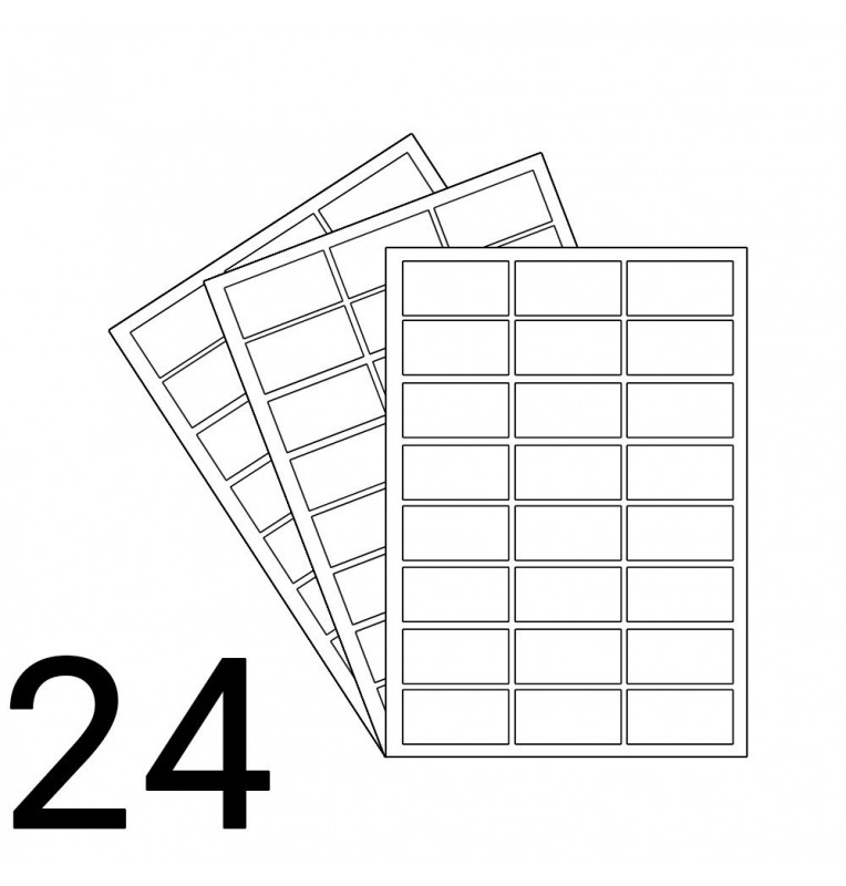 A4 Laser Sheet - 24 Labels Per Sheet