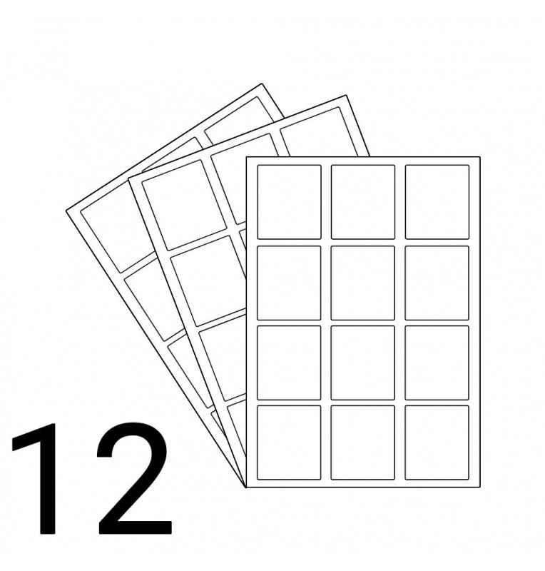 A4 Laser Sheet - 12 Labels Per Sheet