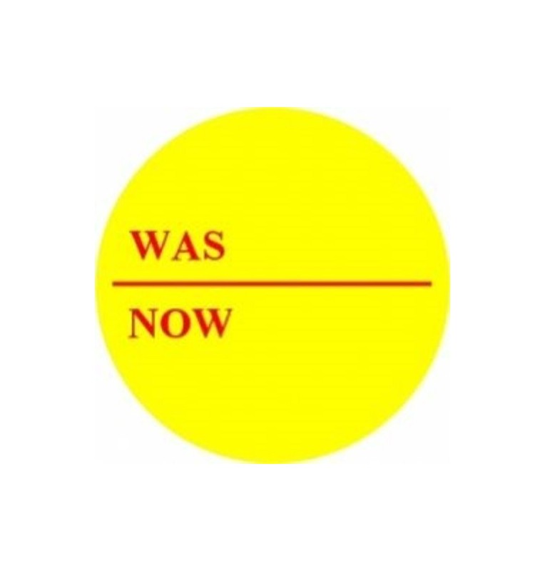 Was Now Self Adhesice Promotional Label Stickers